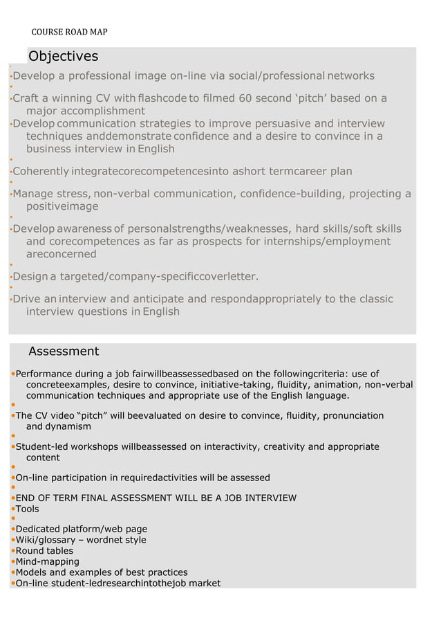Course road map | PDF