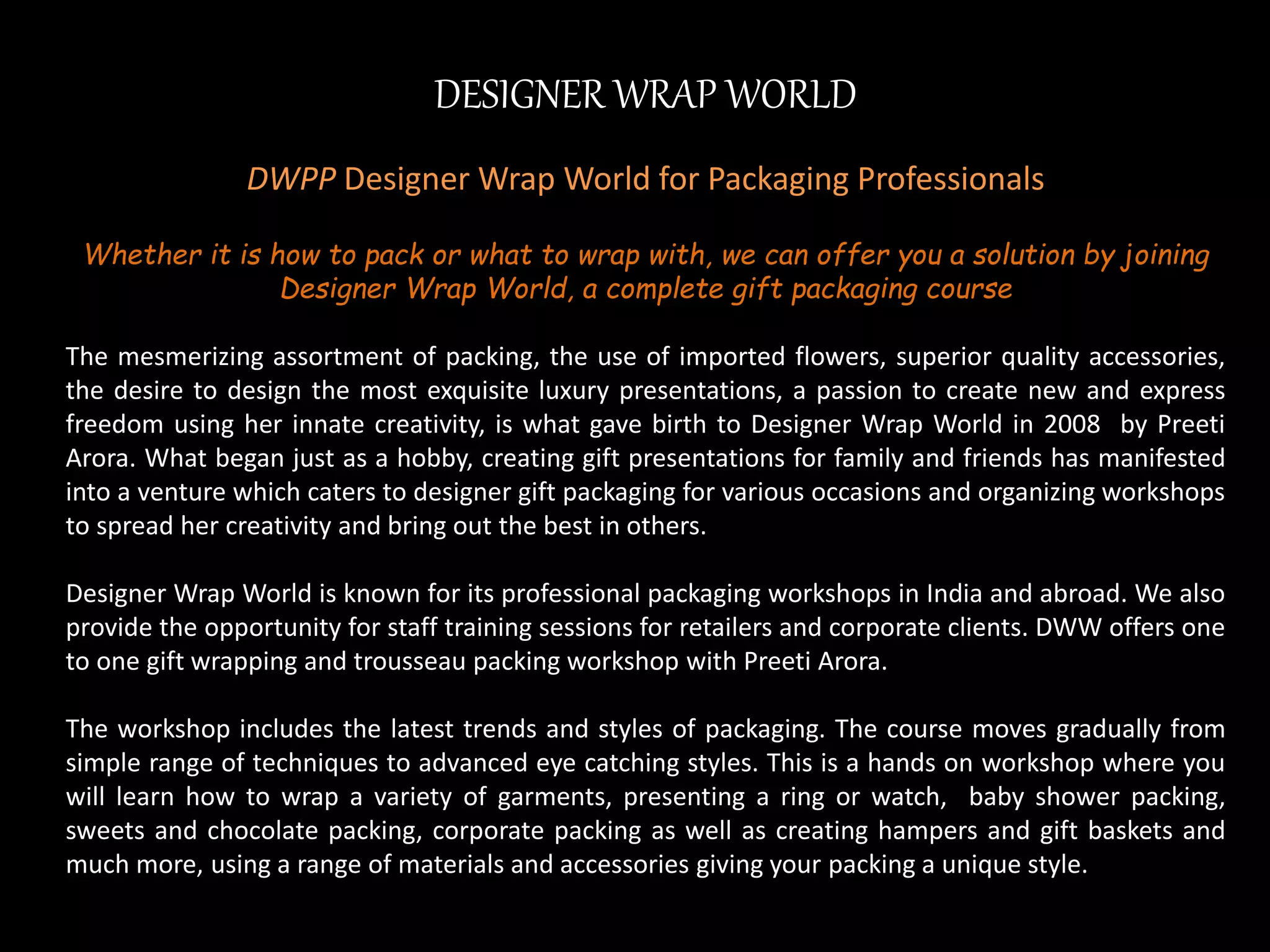 Gift Packing Courses | PPTX