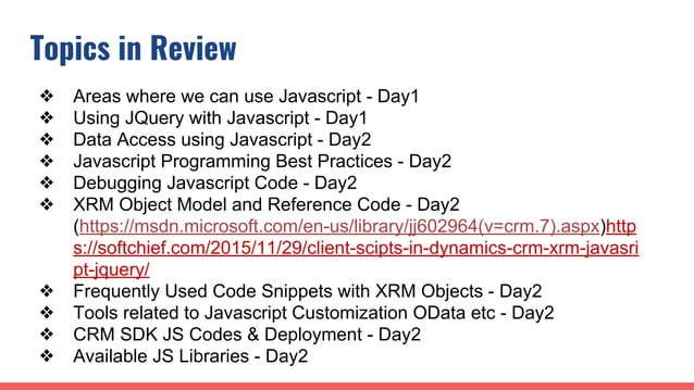 Dynamics 365 CRM Javascript Customization | PPT