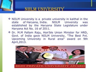 Courses at niilm university | PPT