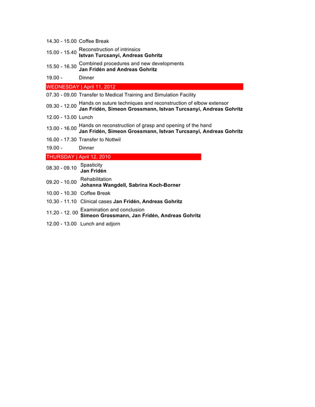 Course schedule | PDF