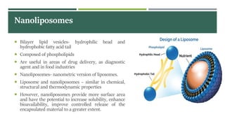 Nanoliposmes and Nutraceuticals | PPTX