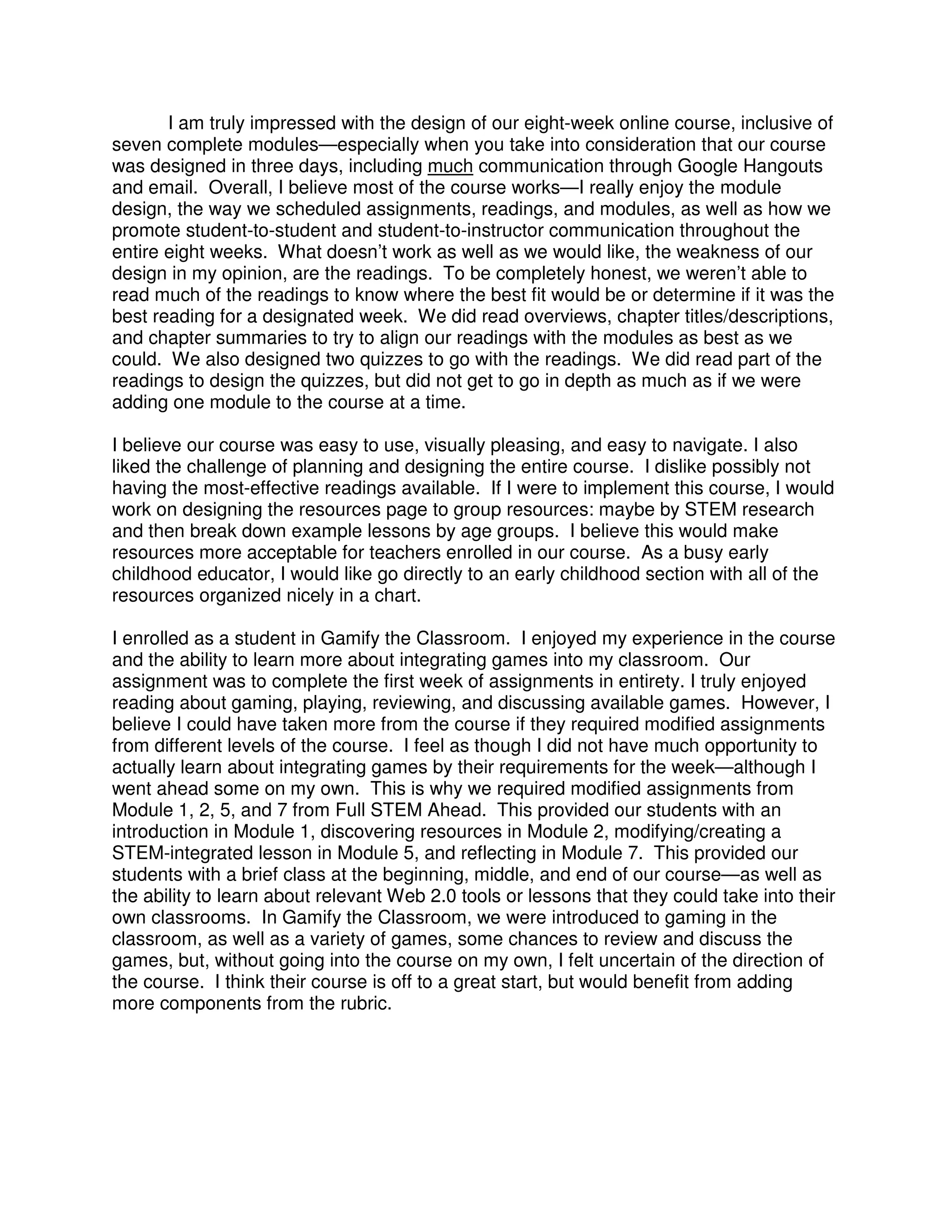 CourseSites Reflection | PDF