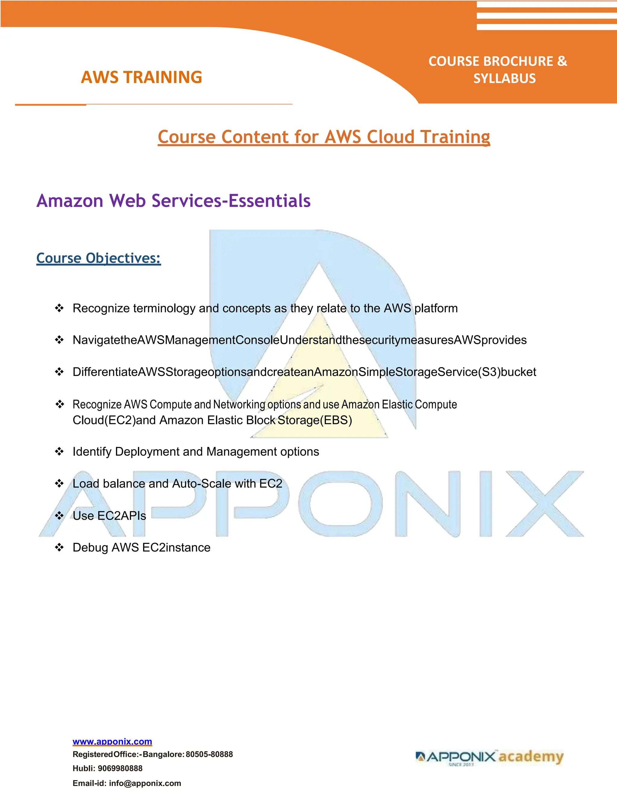 Apponix Academy - AWS Essentials-Solutions | PDF