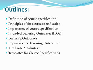Course specification | PPTX