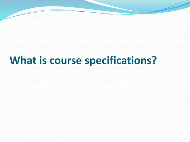 Course specification | PPTX