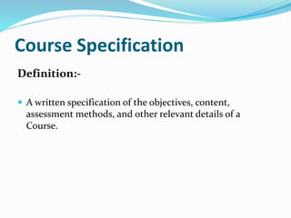 Course specification | PPTX