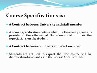 Course specification | PPTX