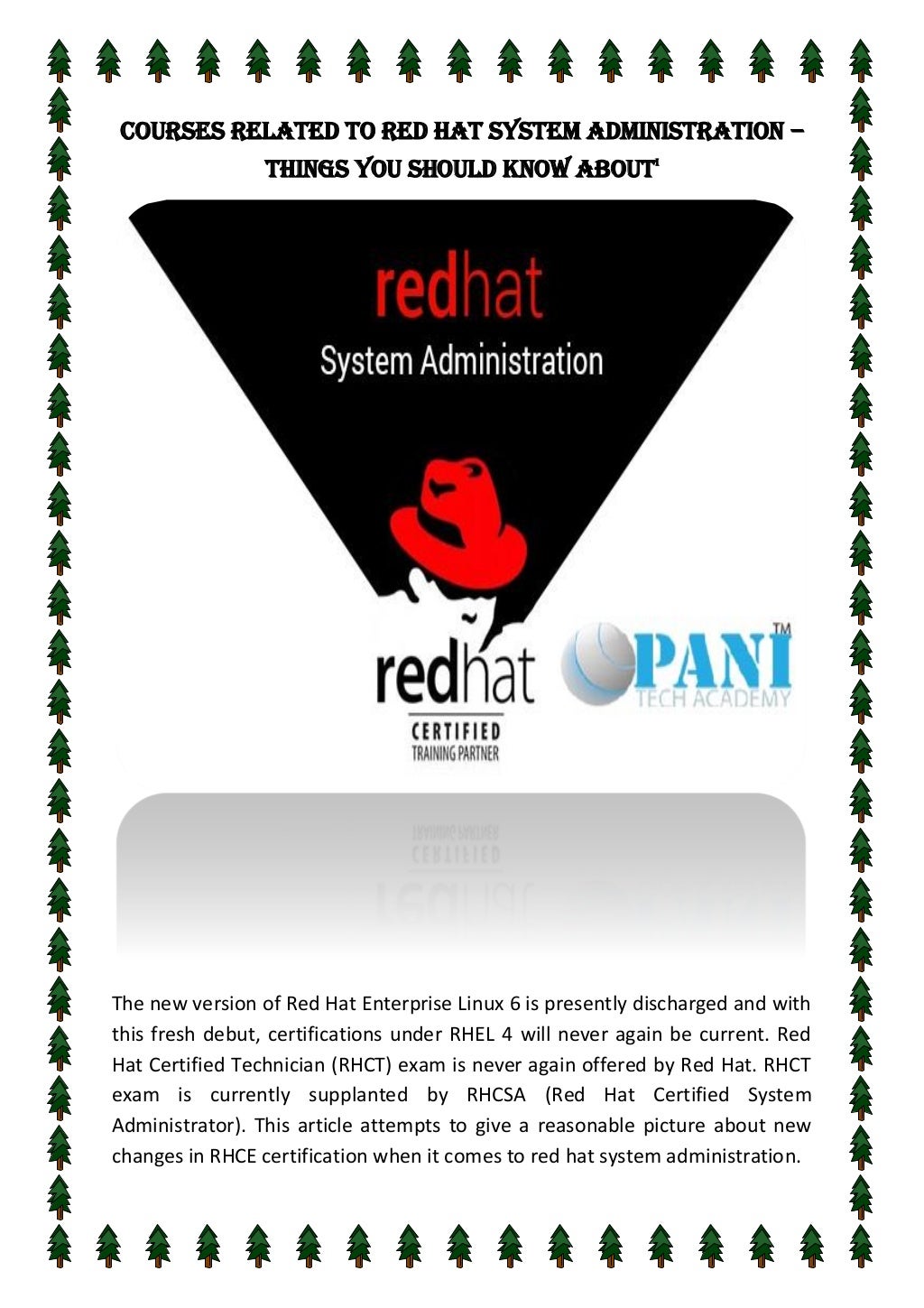 Courses Related to Red Hat System Administration – Things You Should ...