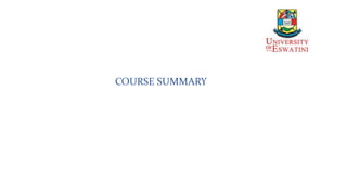 Course summary | PPTX