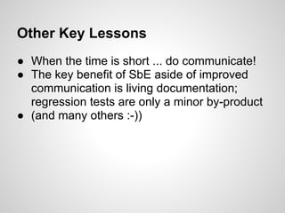 Specification by example - course summary | PDF | Web Development ...