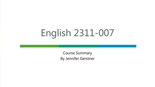 Course Summary Power Point | PPT