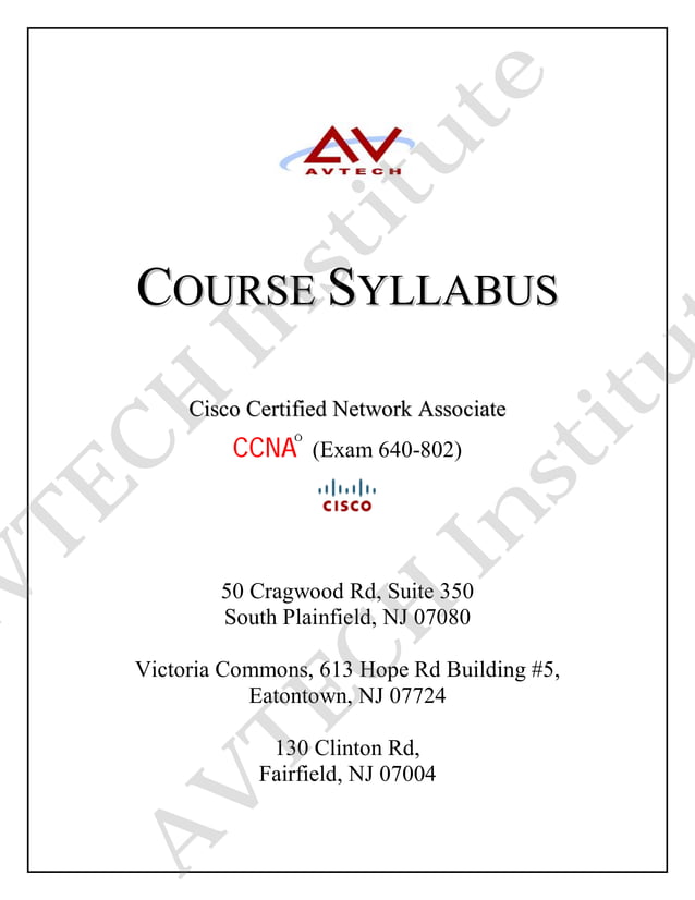 Course syllabus ccna | PDF