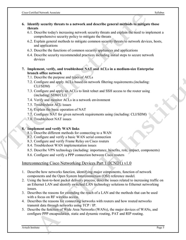 Course syllabus ccna | PDF
