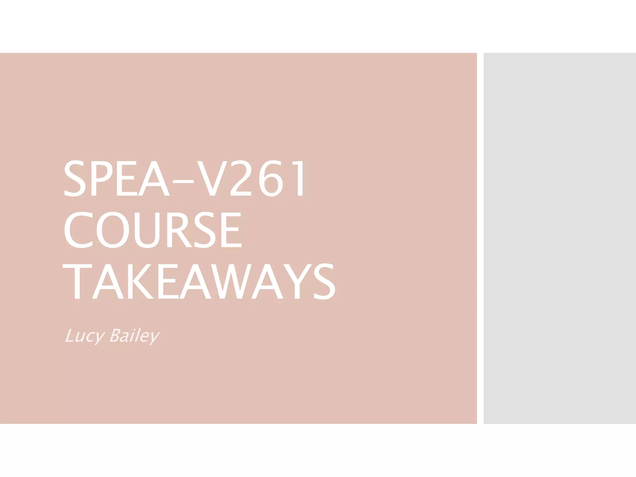 Course takeaways ppt | PPTX