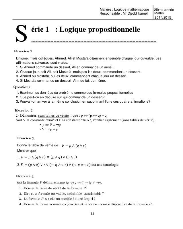 initiation ? la logique formelle exercices et corrigés pdf