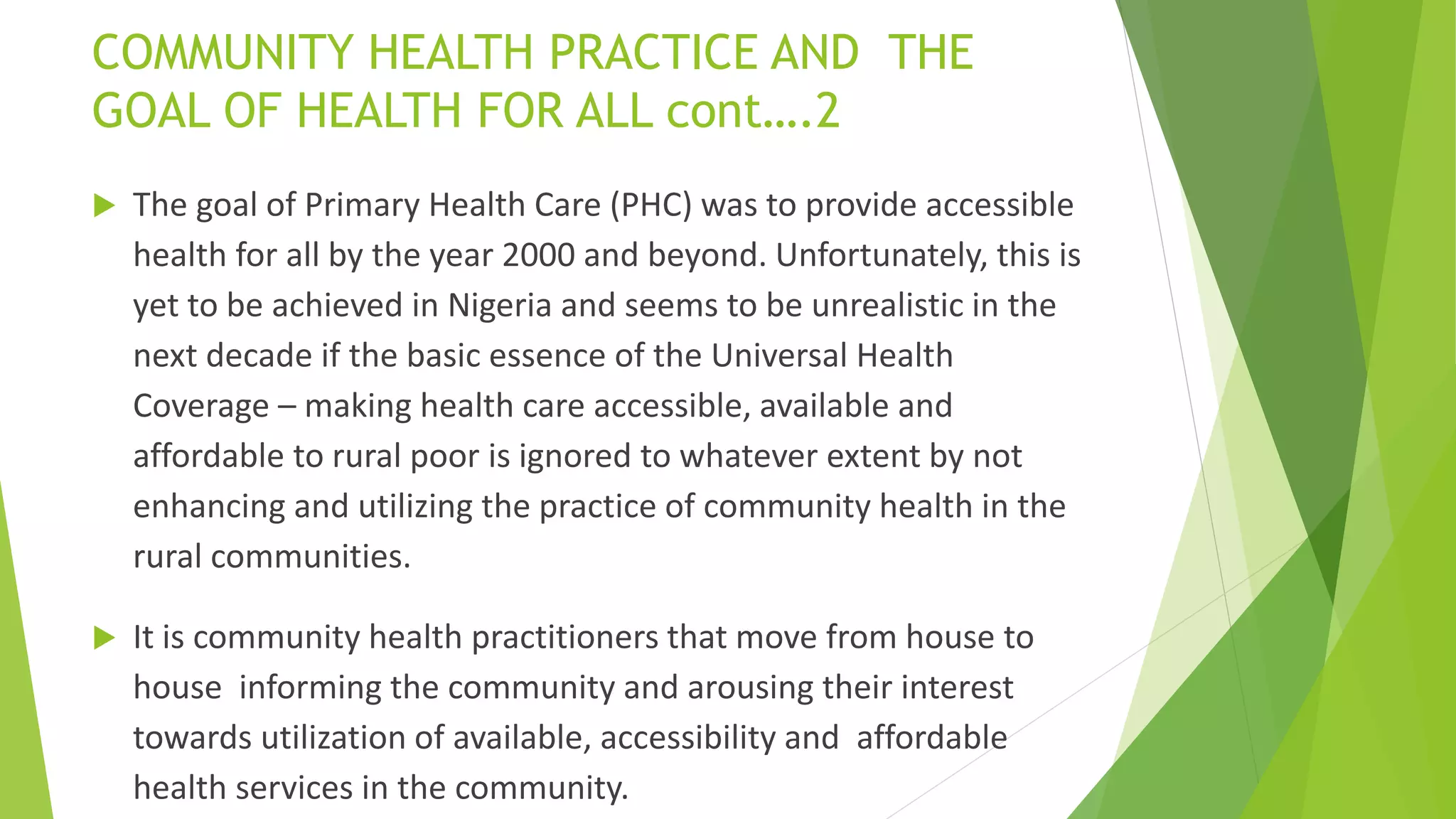 Introduction to Community Health Practice | PPTX