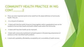 Introduction to Community Health Practice | PPTX