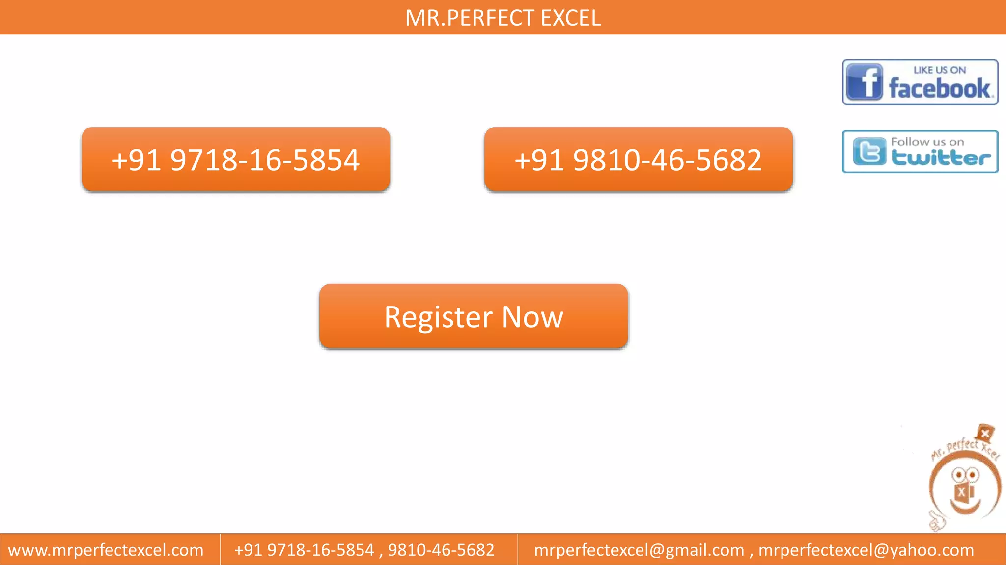 Advance Excel Course topic | PPT