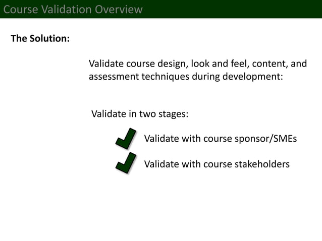 Course Validation Overview | PPTX