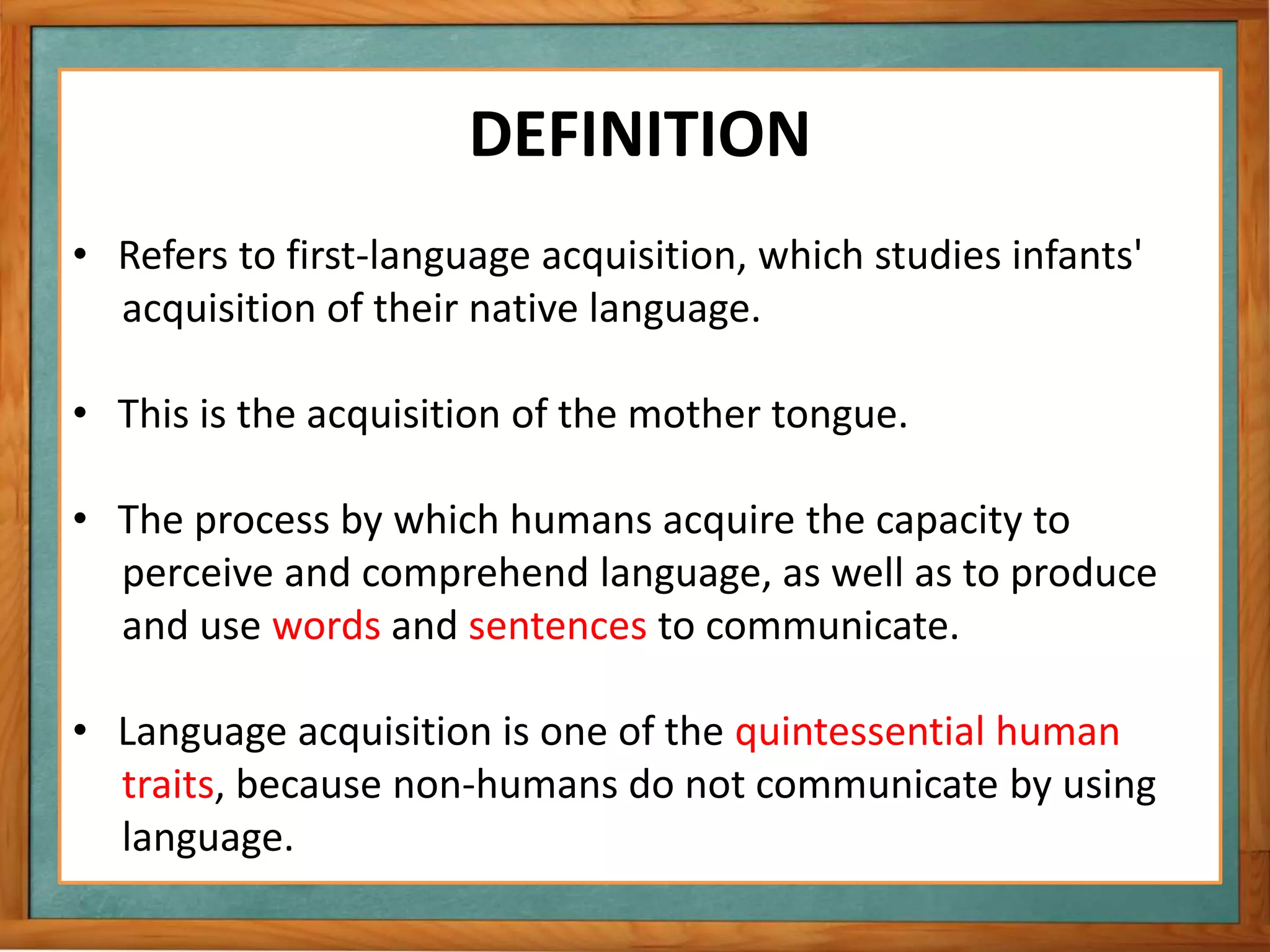 FIRST LANGUAGE ACQUISITION AND SECOND LANGUAGE ACQUISITION | PPTX