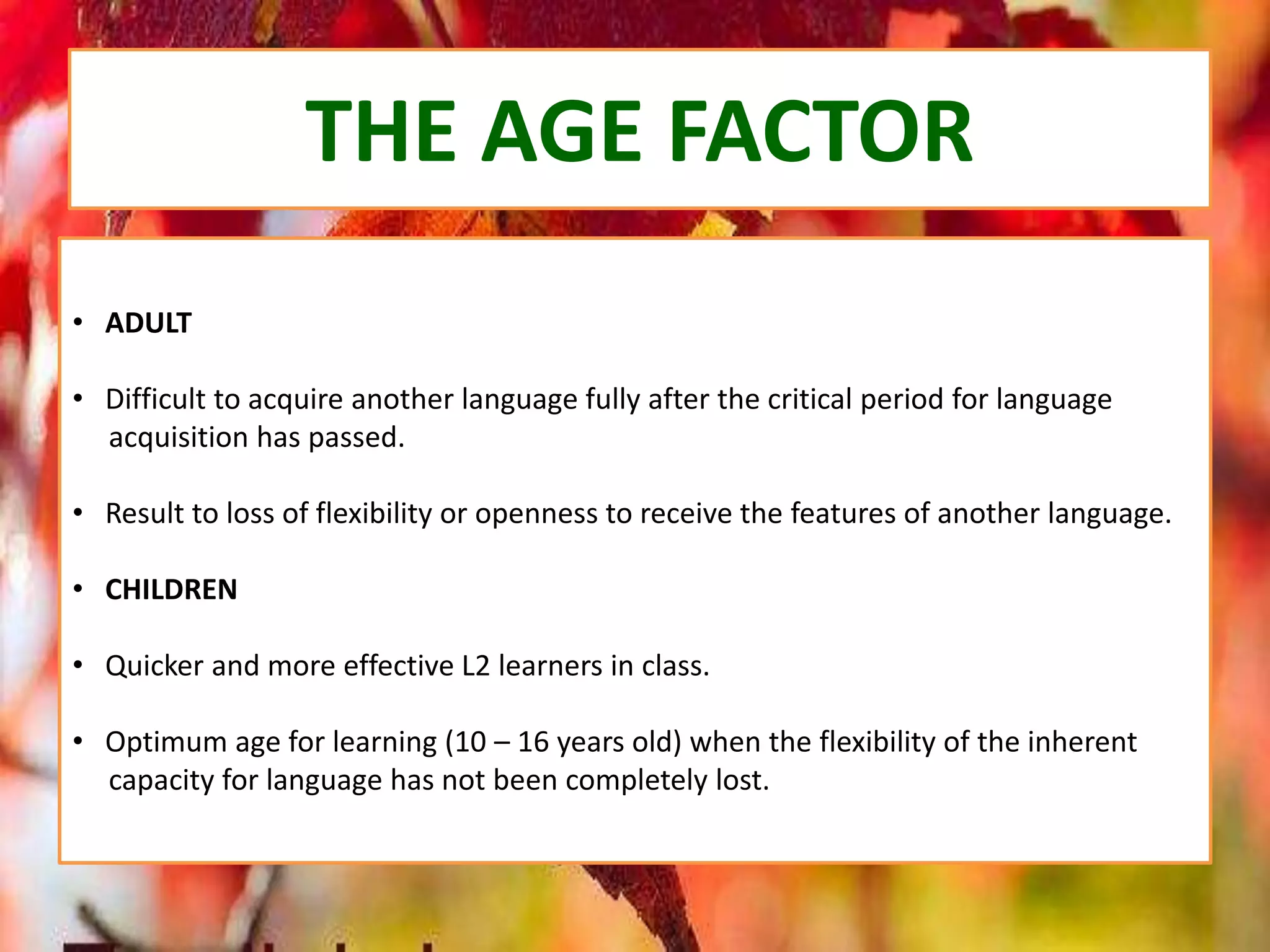 FIRST LANGUAGE ACQUISITION AND SECOND LANGUAGE ACQUISITION | PPTX