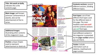 Coursework contents page analysis | PPT