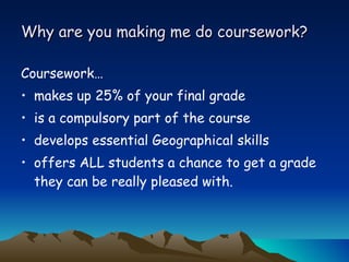 Coursework Intro 2009 | PPT