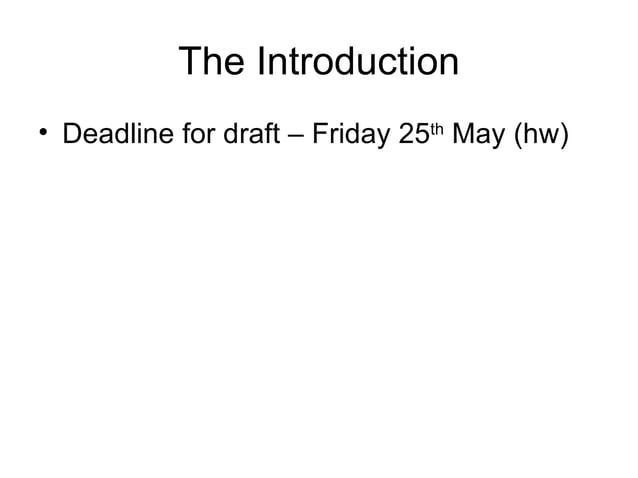 Coursework Introduction Ppt
