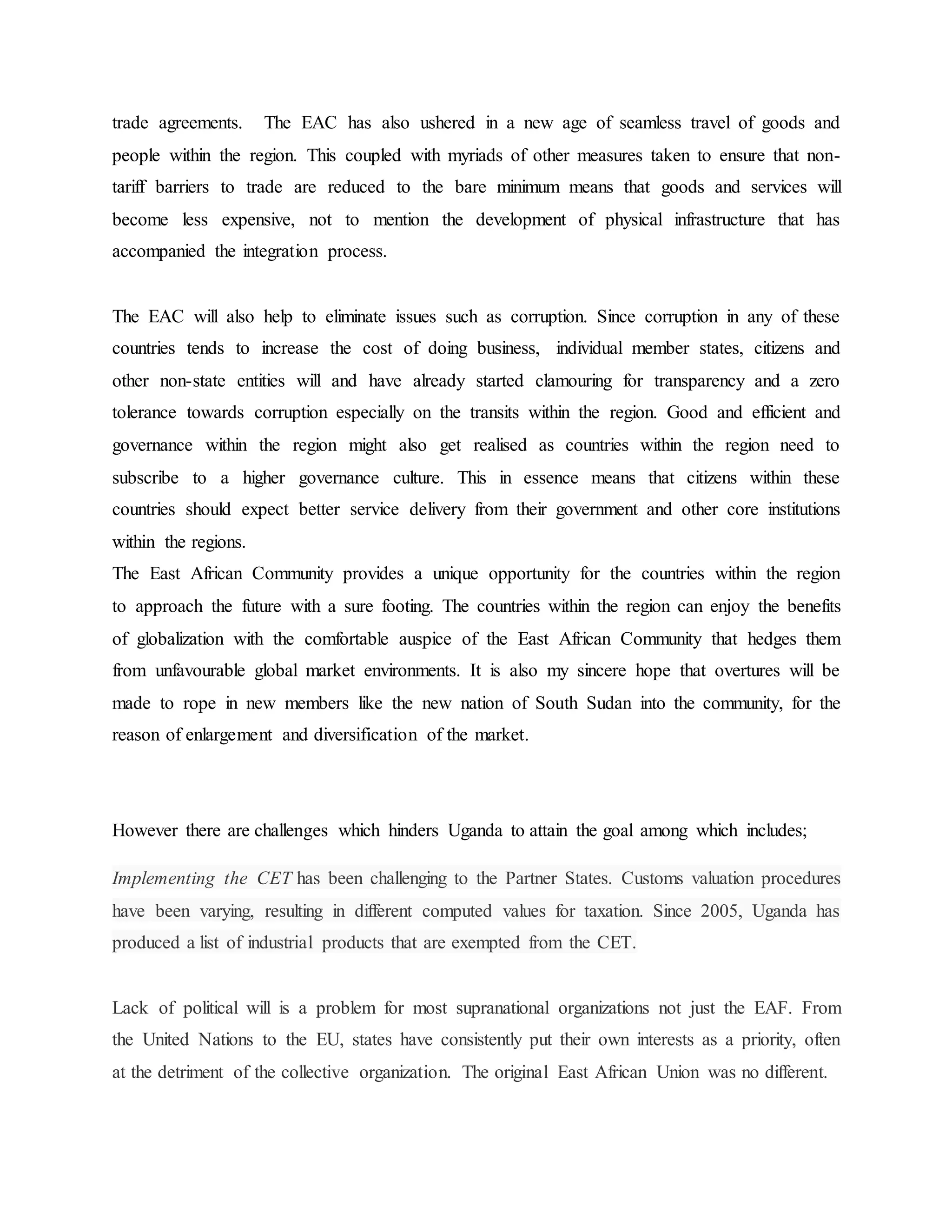 East african community | DOCX