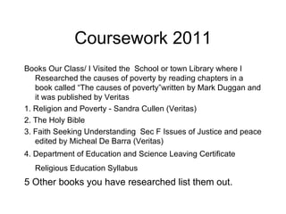 Coursework 2011 | PPT