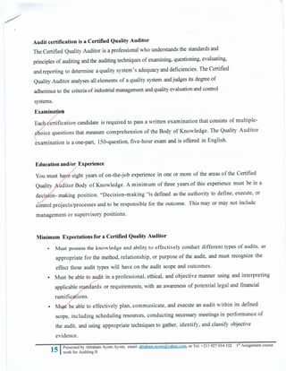 Course work for Auditing Cavendish University Uganda | PDF