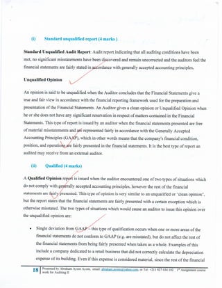 Course work for Auditing Cavendish University Uganda | PDF