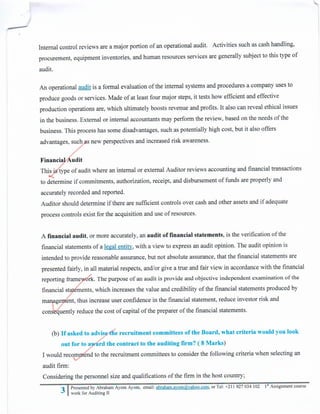 Course work for Auditing Cavendish University Uganda | PDF