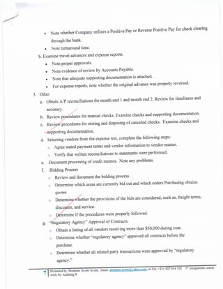 Course work for Auditing Cavendish University Uganda | PDF