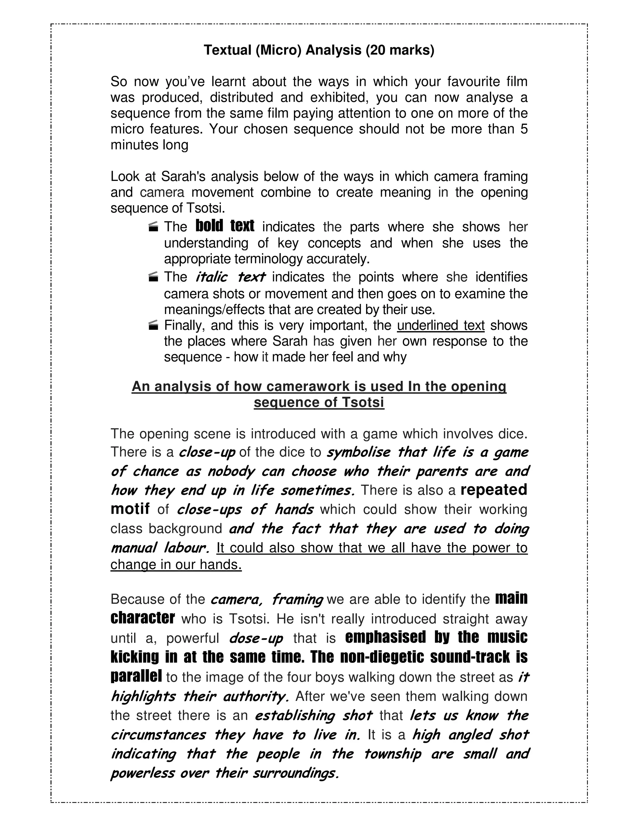 GCSE Film Coursework guide pt1 | PDF