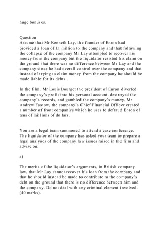 Coursework Week 8Documentary Film - Enron The Smartest Guys i.docx ...