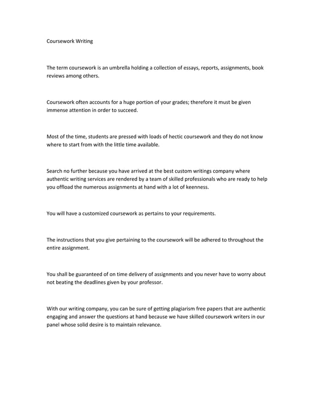 Coursework writing | RTF