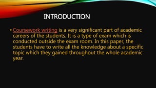 Coursework writing tips | PPTX | Homework and Study | Education