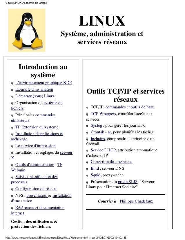 exercice corrigé administration linux pdf