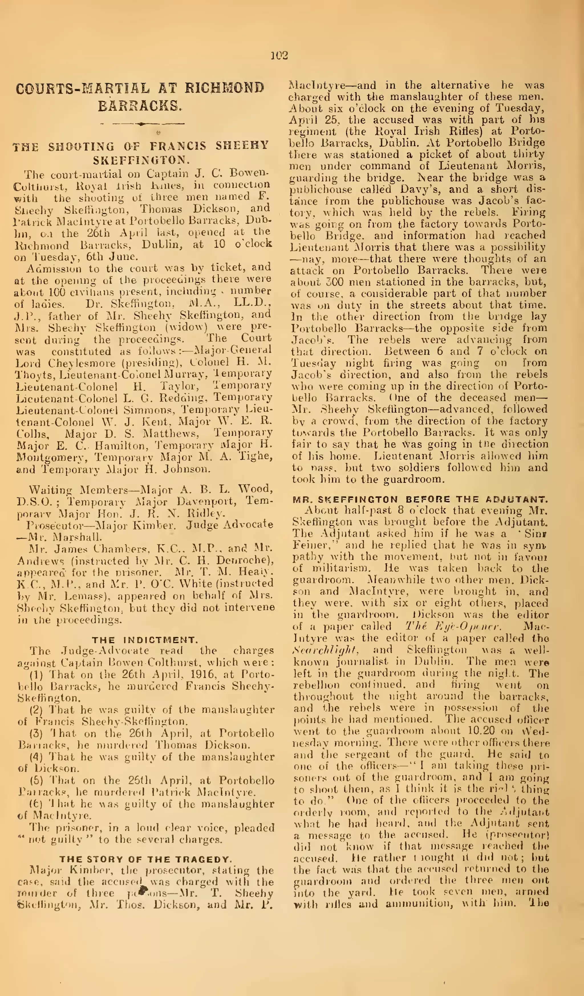 Sheehy-Skeffington Court-Martial transcript 1916 | PDF