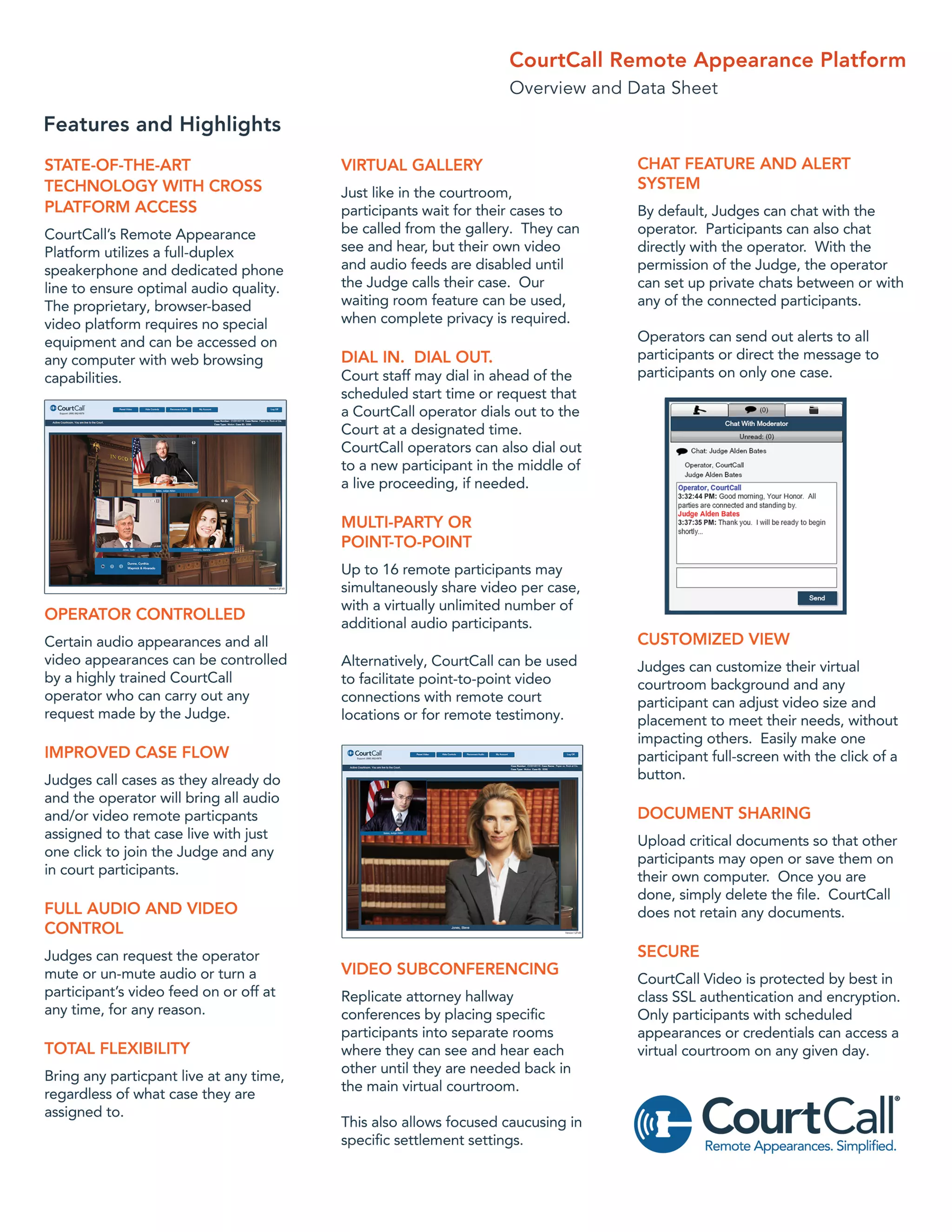 CourtCall overview and datasheet | PDF