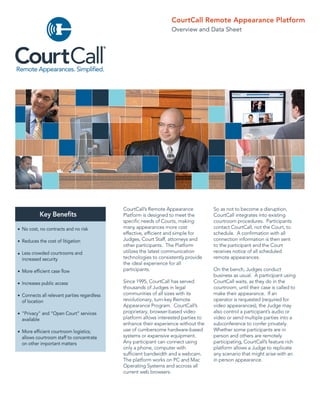 CourtCall overview and datasheet | PDF
