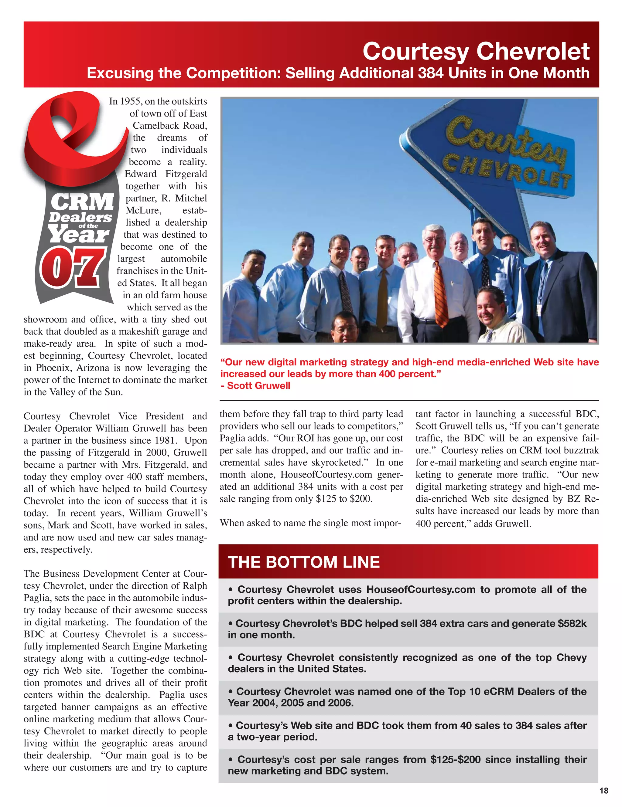 Courtesy Chevrolet eCRM Dealer Of The Year | PDF