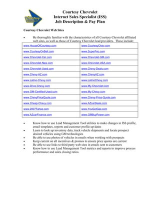 Car Dealer Job Description Example | DOC