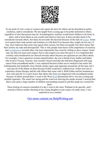 Courtesy Essay | PDF