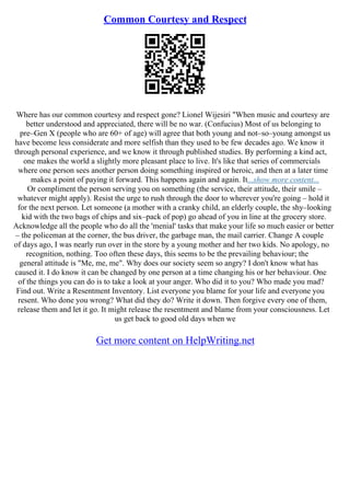 Courtesy Essay | PDF