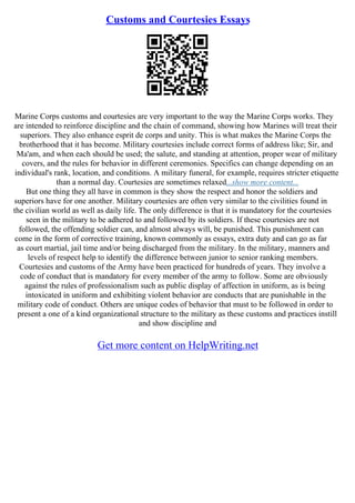 Courtesy Essay | PDF