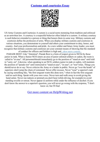 Courtesy Essay | PDF