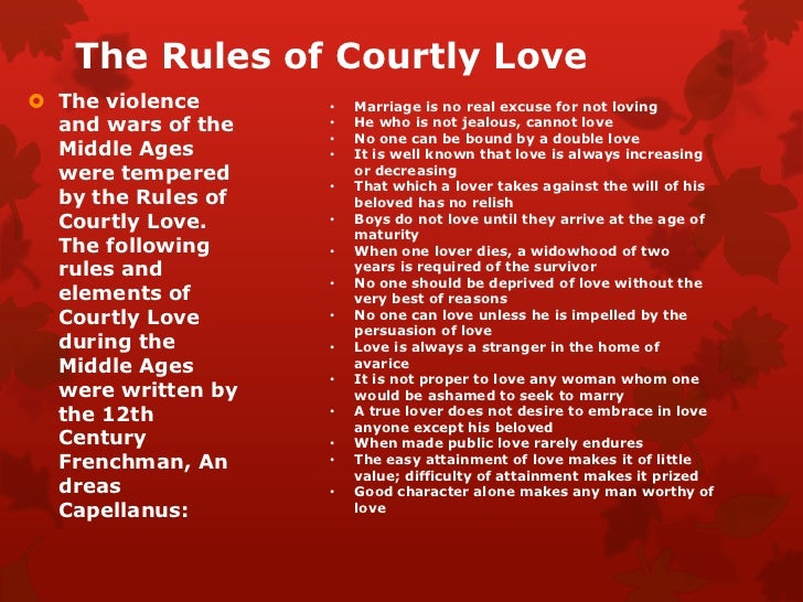 Courtly Love Rules